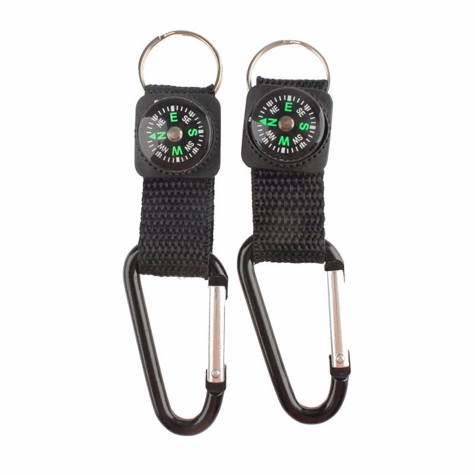 Buy GrandSiri 2 Set Aluminum Clasp Carabiner Compass Keychain Survival ...