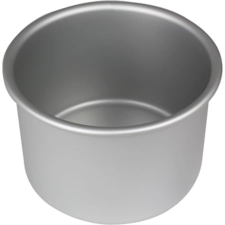 PME RND044 Anodised Aluminium Round Cake Pan 4 x 4-Inch Deep , Silver ...