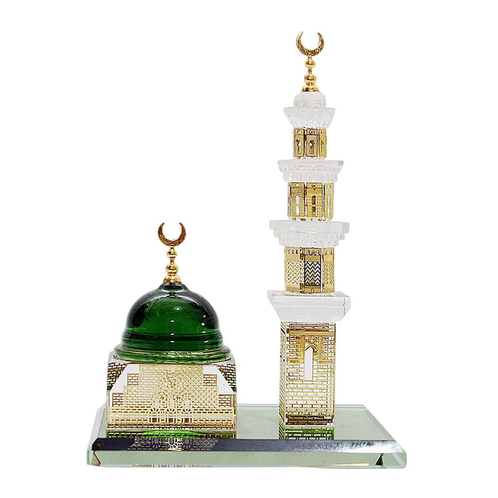 Muslim Crystal Gilded Clock Miniature Model Showpiece Islamic ...