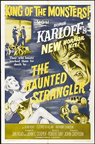 THE HAUNTED STRANGLER original MGM 27x41 one sheet movie poster BORIS ...
