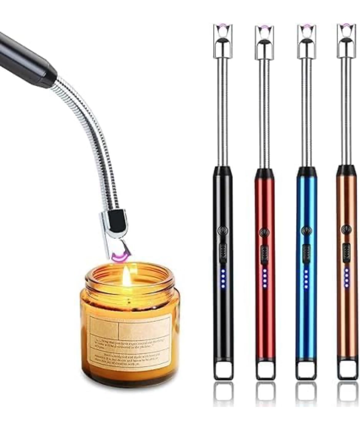 Rechargeable Electric Arc Lighter for Candles, Kitchen, 360° Flexible ...
