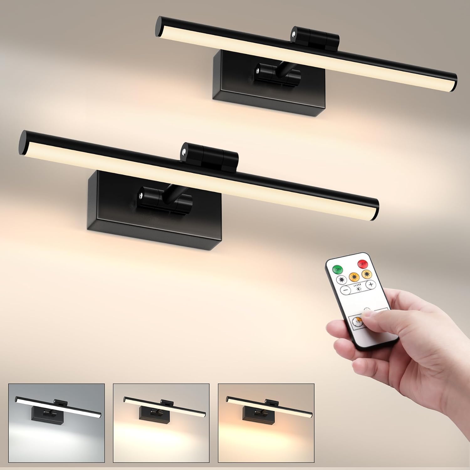 Picture Light Battery Operated,‎15.7 Inch Dimmable Art Lights for ...