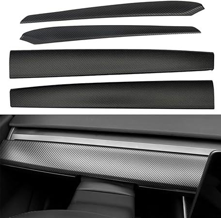 ThinsGo Tesla Model 3 Model Y Dash Wrap Door Trim Cover Dashboard Cover ...