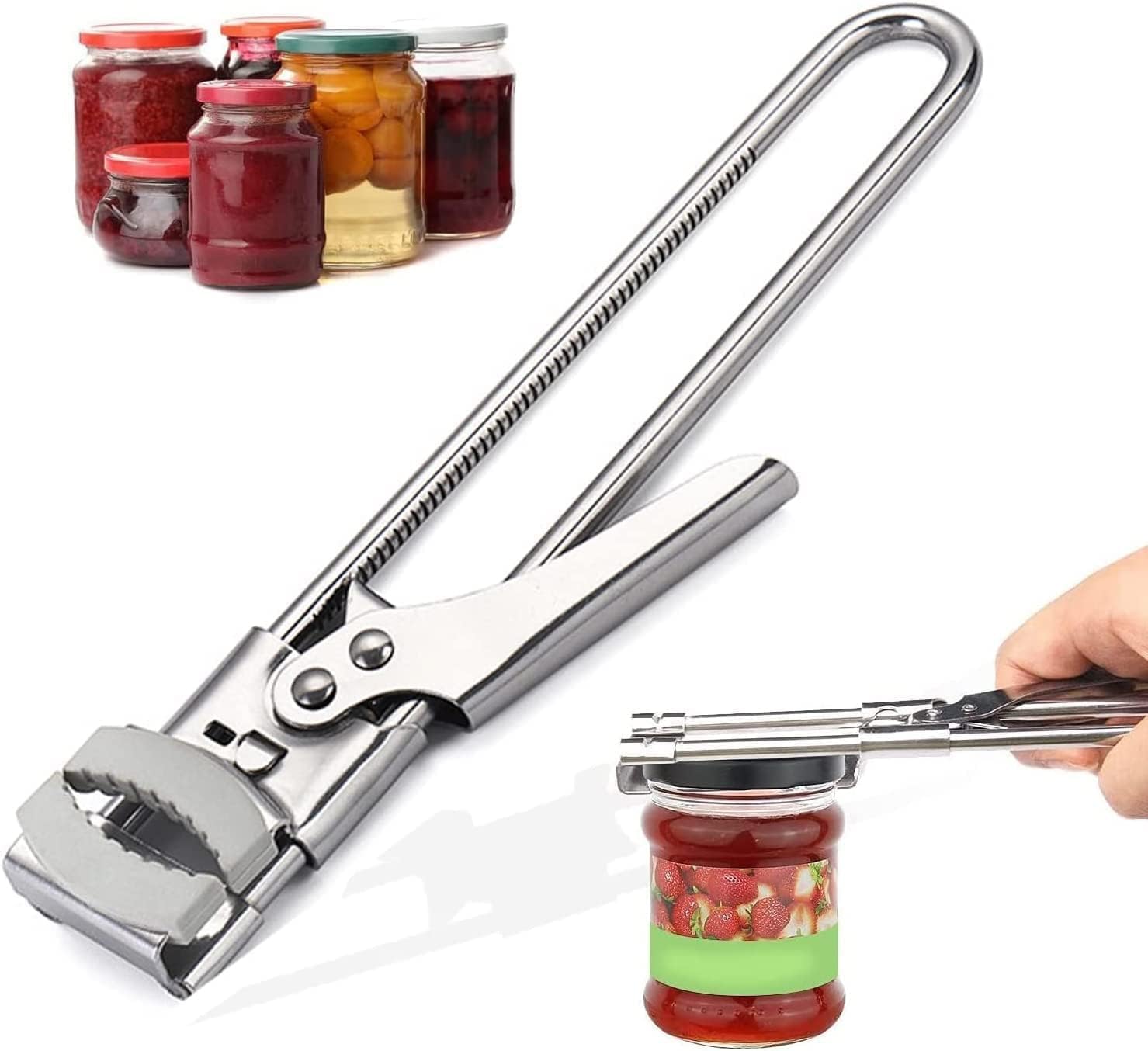 Jar Opener Adjustable Stainless Steel, Anti-Slip Jar Lid OpenerGripper ...