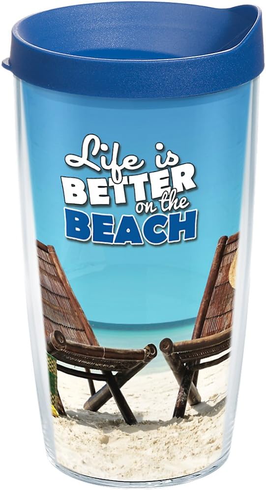Amazon.com | Tervis Life is Better on the Beach Tumbler with Wrap and ...