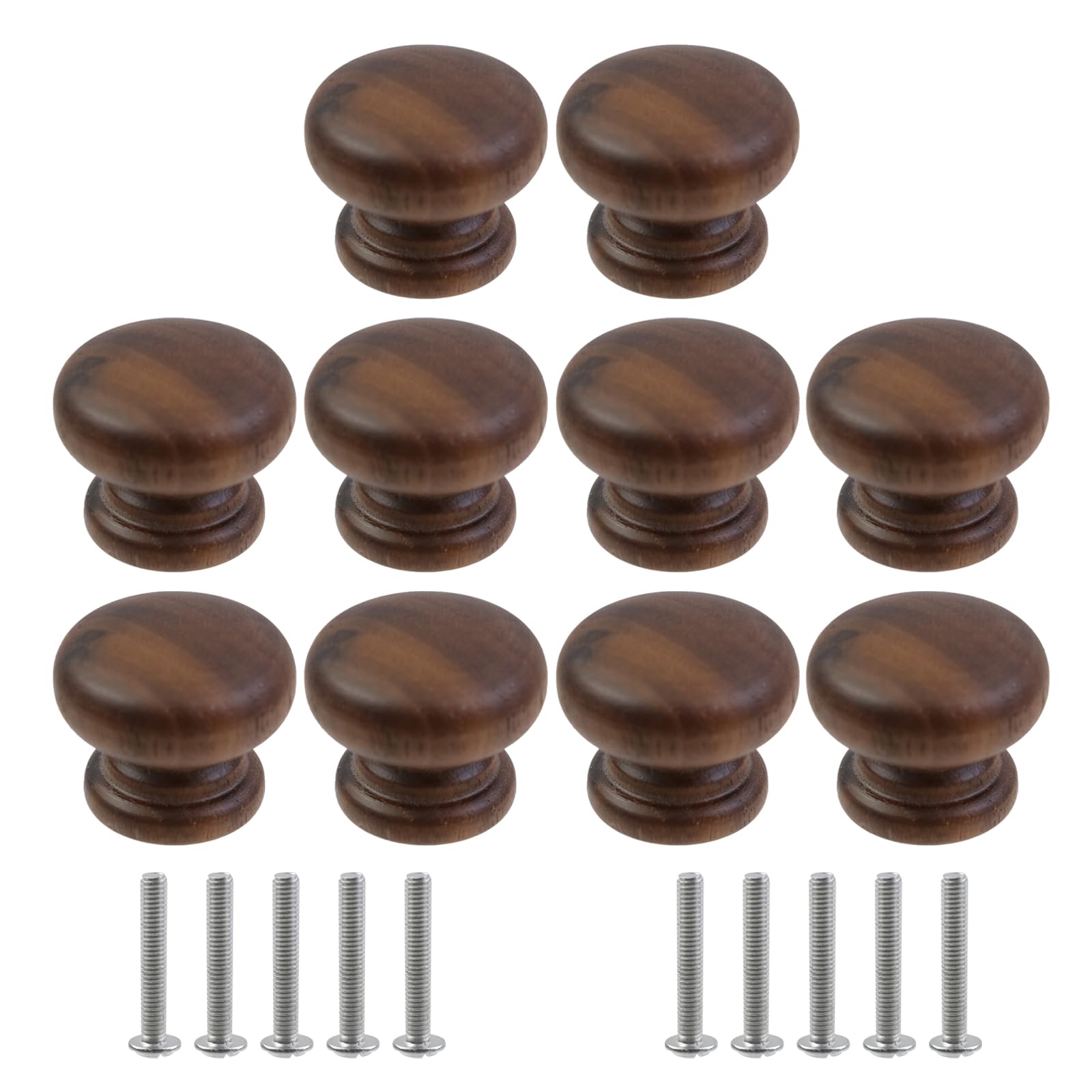 Snapklik.com : Oedema 10pcs Walnut Wood Dresser Knobs Wooden Knobs Mushroom Shape Knobs For ...