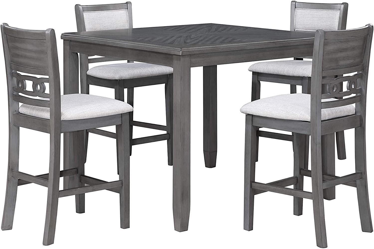 New Classic Furniture Gia 5-Piece Counter Set with 1 Table and 4 Chairs ...