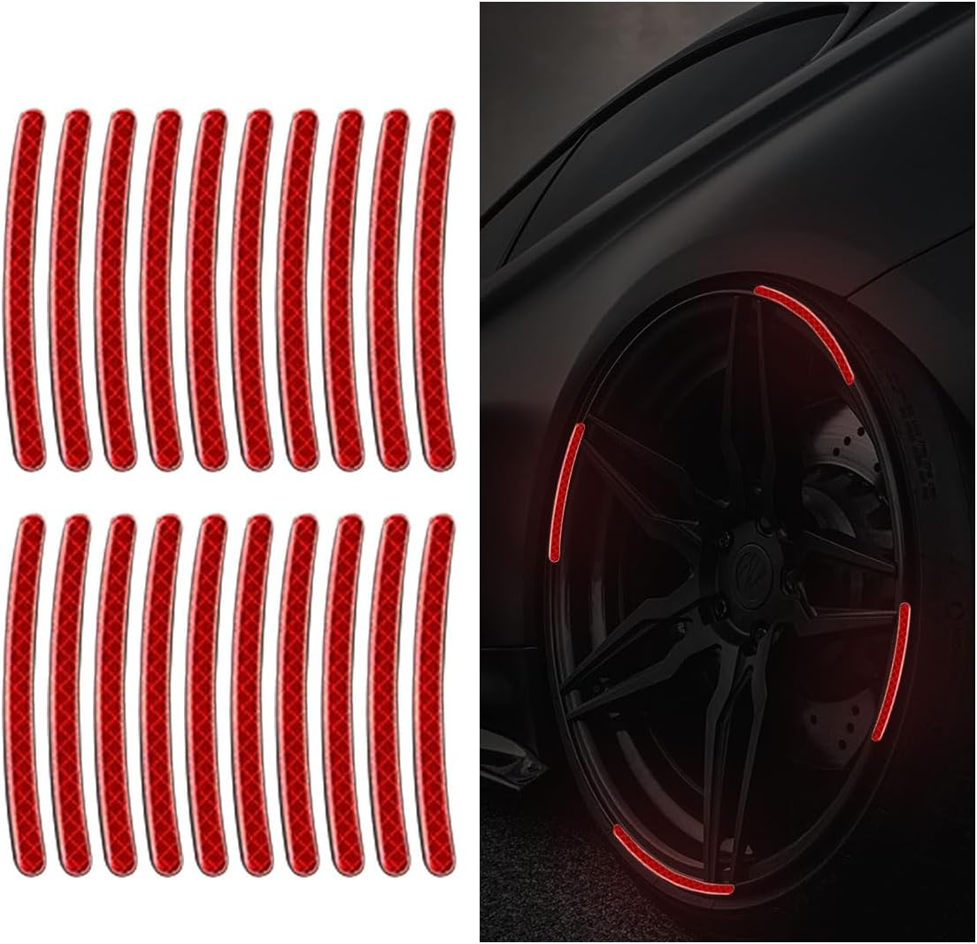 Amazon.com: 20PCS Car Wheel Stripe Reflective Stickers, Car Wheel Night ...
