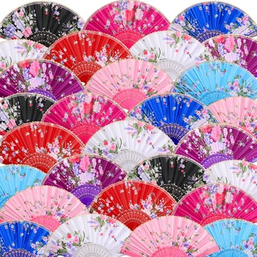 Amazon.com: Geetery 30 Pcs Folding Hand Fan Bulk for Women Spanish Fans ...