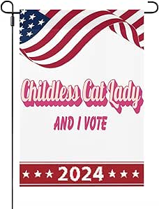 Amazon.com : Childless Cat Lady And I Vote Harriss House Flags One Size ...