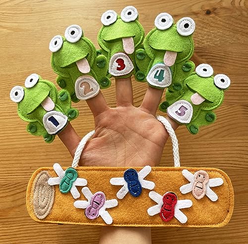 5 Little Speckled Frogs Nursery Rhyme Finger Puppet – BigaMart