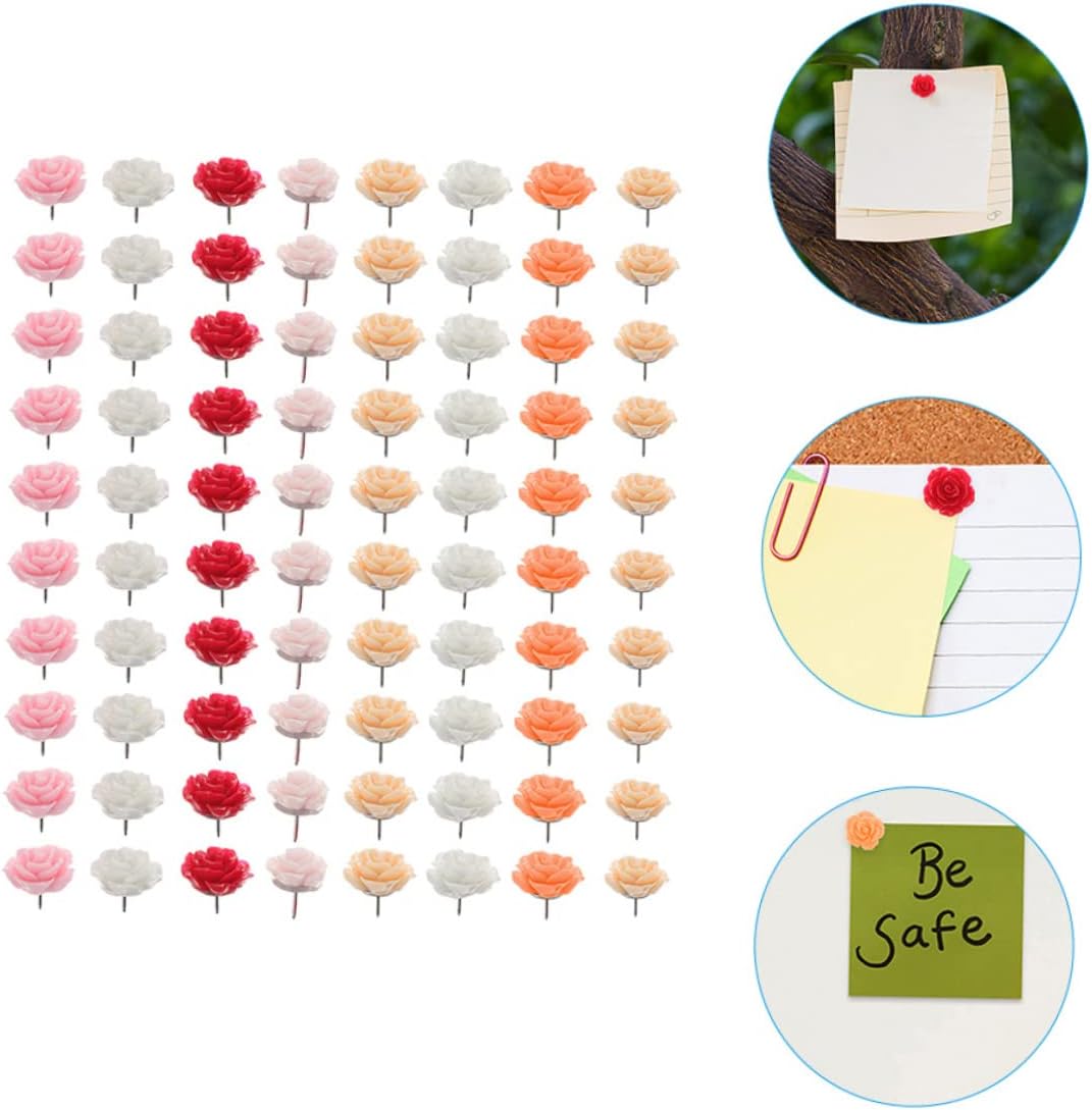 Tofficu 4 Sets Flower Pin Push Tacks Bulletin Board Tacks Push for Cork ...