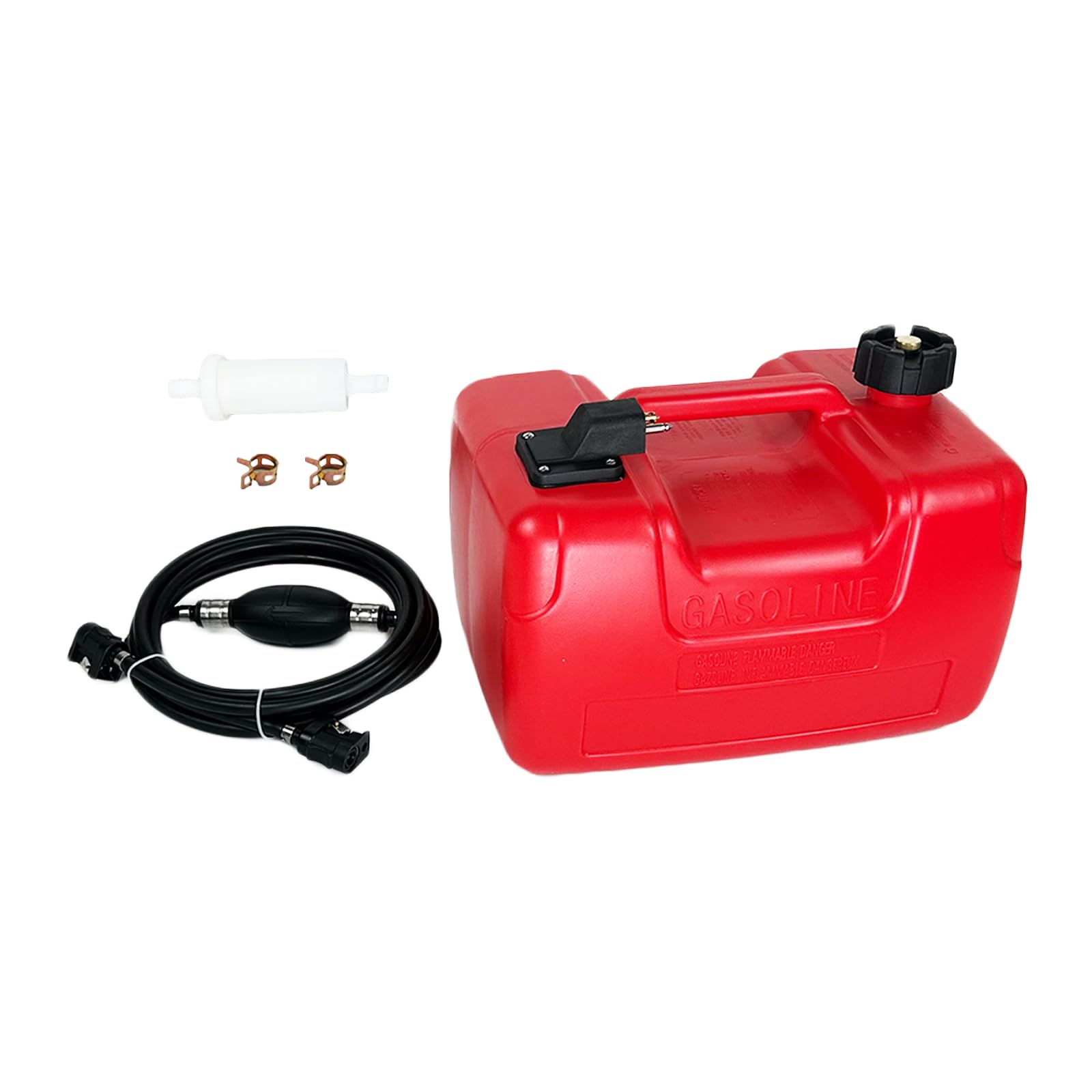 Portable Boat Fuel Gas Tank Outboard 12L/3Gallon with Connector and ...