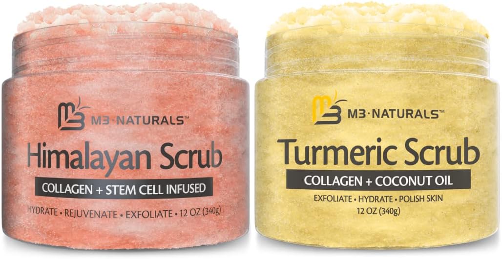 Amazon.com : M3 Naturals Himalayan Body Scrub and Turmeric Body Scrub ...