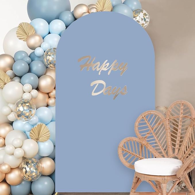 Amazon.com : SOMUAUY Dusty Blue Arch Cover 5ft Spandex Fitted Wedding ...