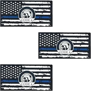 Amazon.com: Thin Blue Line Sticker Code 4,Black White and Blue Stripe ...