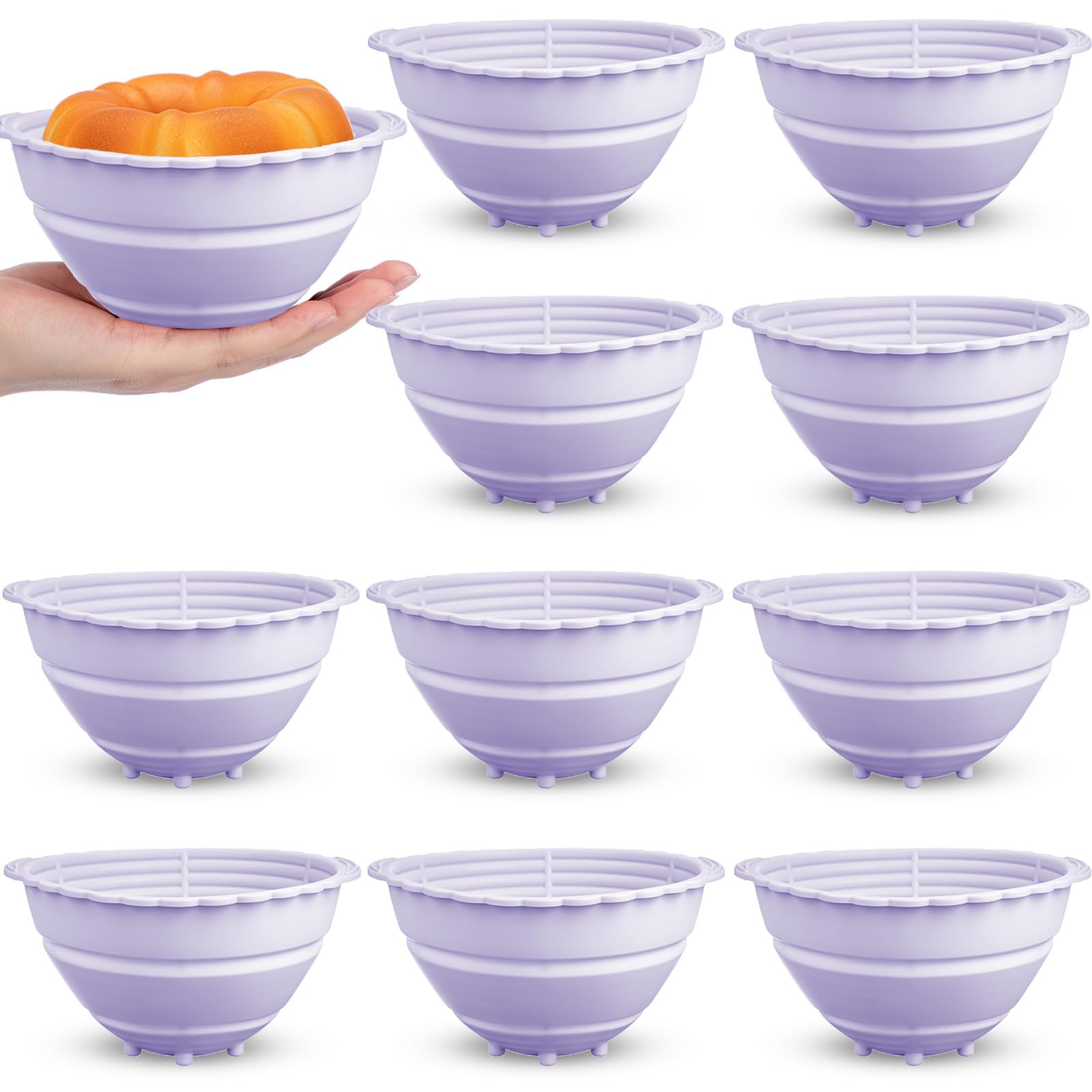 Amazon.com: Domensi 10 Pcs 5 Inch Silicone Mini Banneton Bread Proofing ...