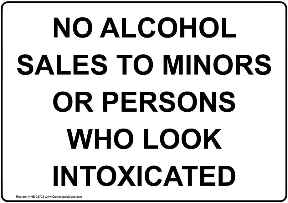 Amazon.com: ComplianceSigns.com No Alcohol Sales To Minors Or Persons ...