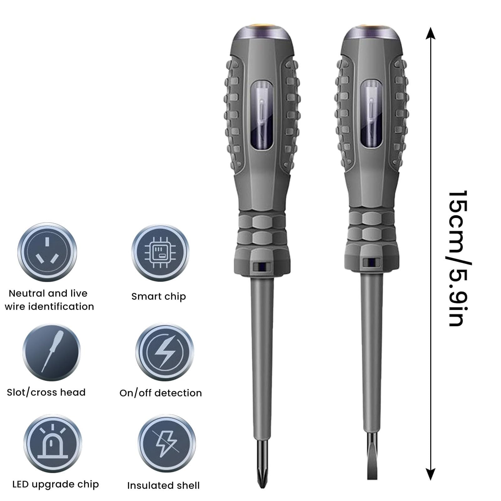 2PCS Electrical Circuit Tester Pens, 2-in-1 High Torque Strong Magnetic ...