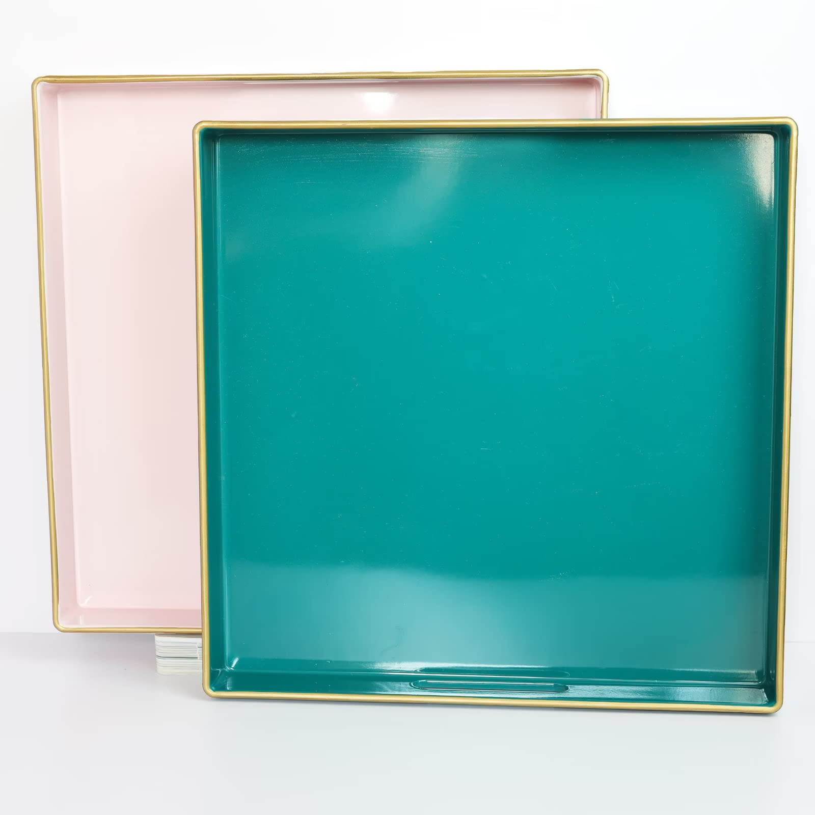 Spsyrine Green Decorative Tray, Serving Tray with Handles, 13" X 13 ...