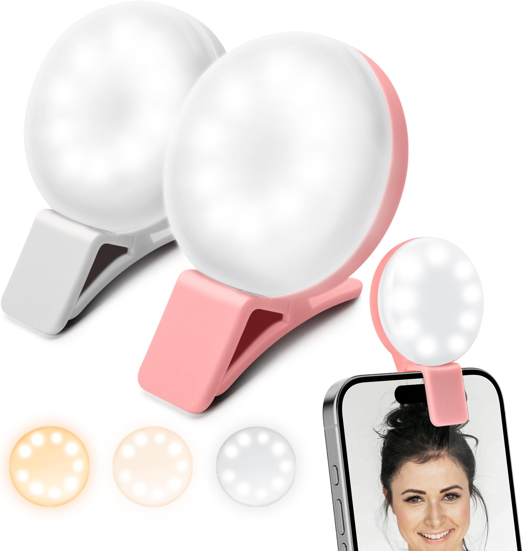 Amazon.com: OURRY Selfie Clip on Ring Light, Mini Rechargeable 9 Level ...
