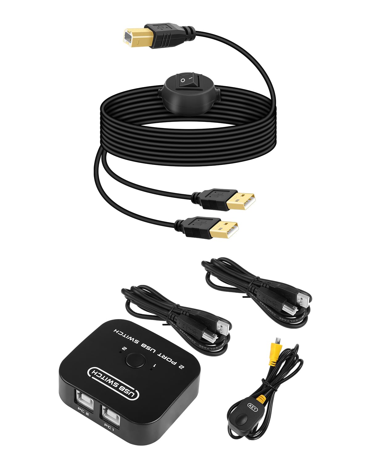 Amazon.com: RIIEYOCA USB Printer Sharing KVM Switch,Printer Splitter ...