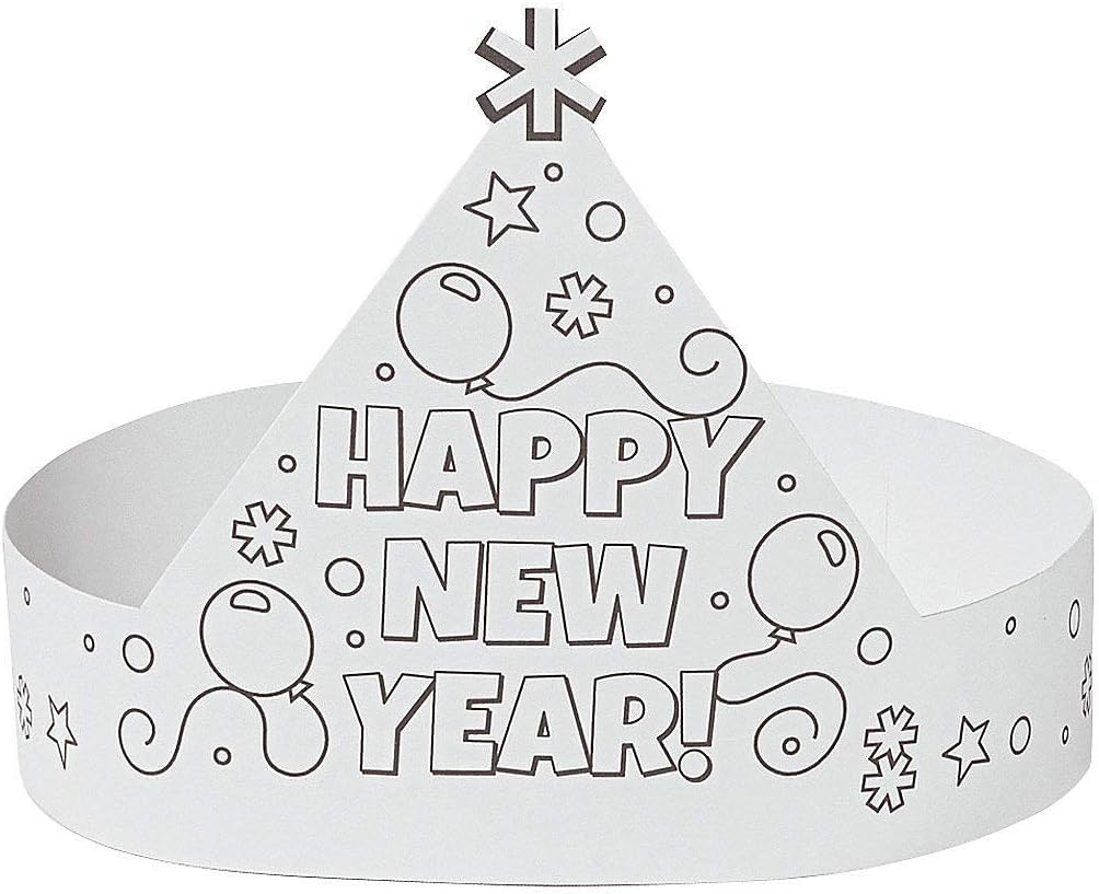 Amazon.com: Color Your Own New Year'S Crown - Crafts for Kids and Fun ...