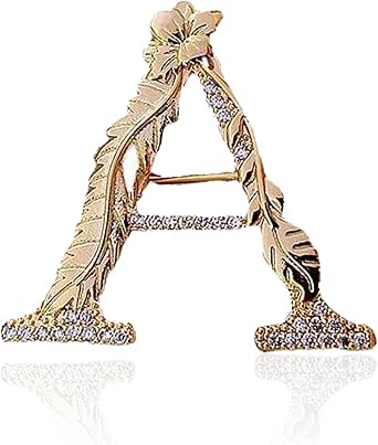 Amazon.com: GBAHFY Letter Brooch Pins Initial Rhinestone Brooch for ...