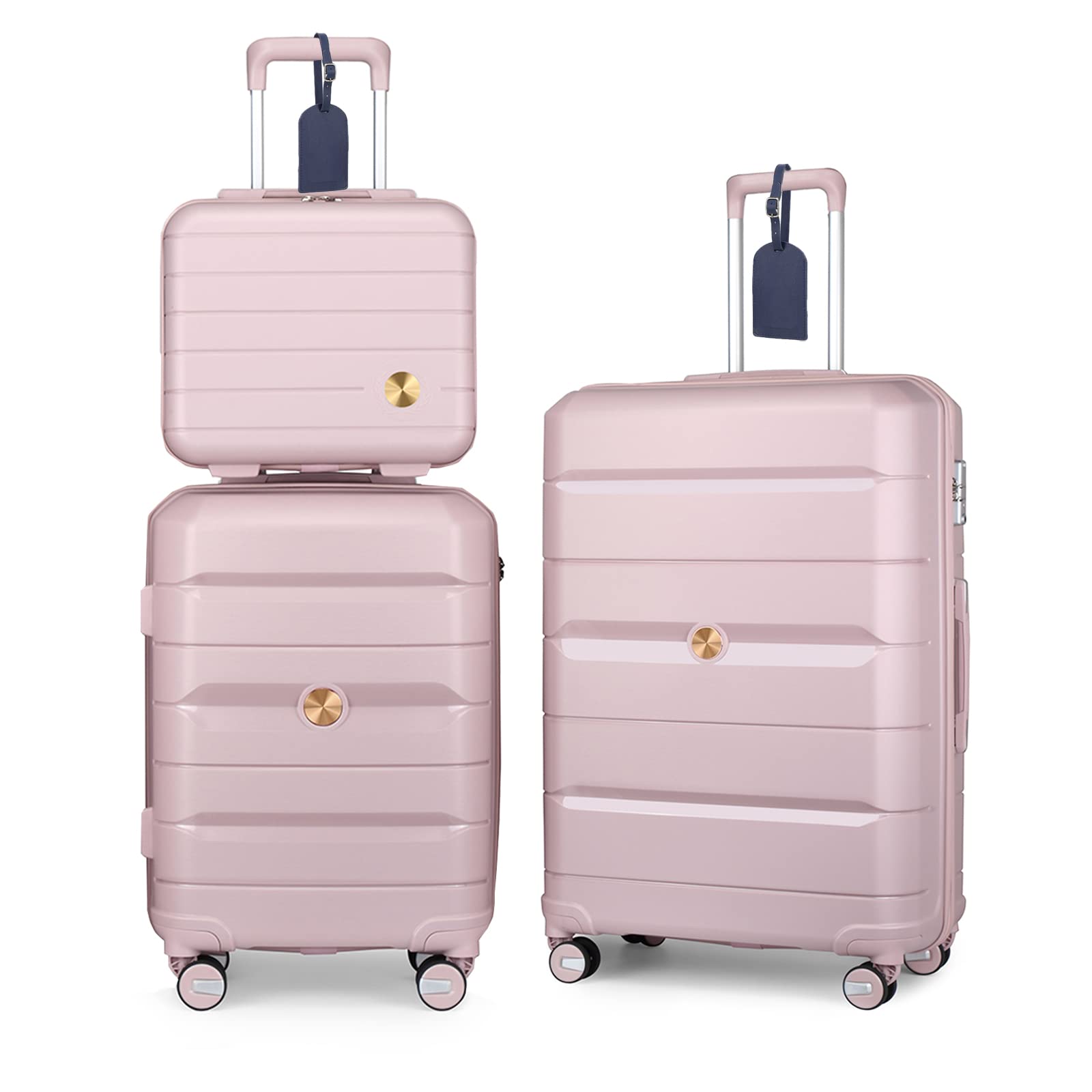 Amazon.com | Somago 3 Pieces Luggage Set(14/20/24) PP Lightweight 4 ...