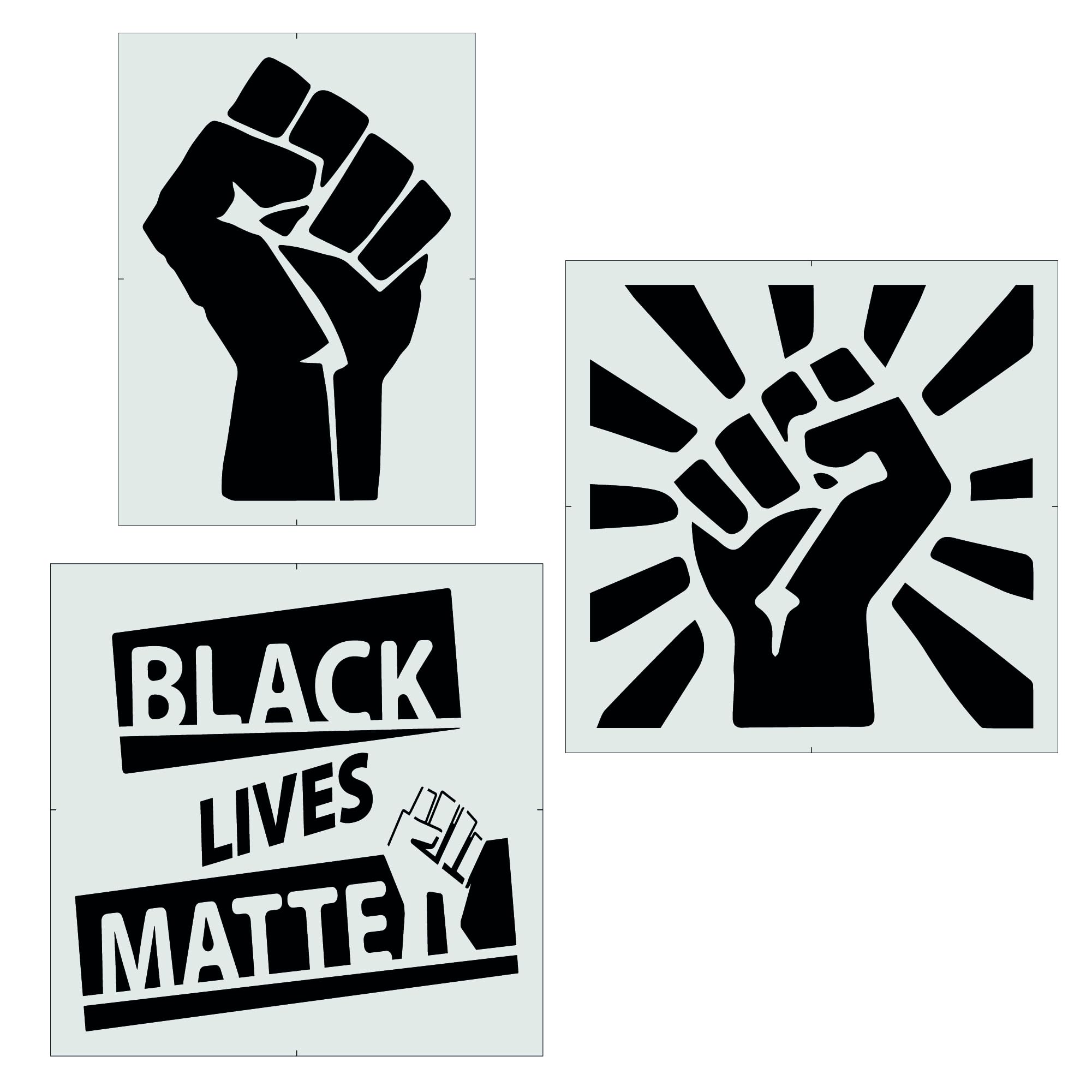 Amazon.com : Stencil Stop BLM Fist Stencil Set - Black Lives Matter ...