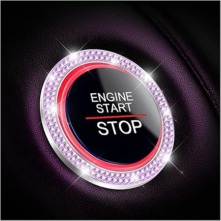 Amazon.com: AUKEPO Car Bling Crystal Rhinestone Engine Start Ring ...