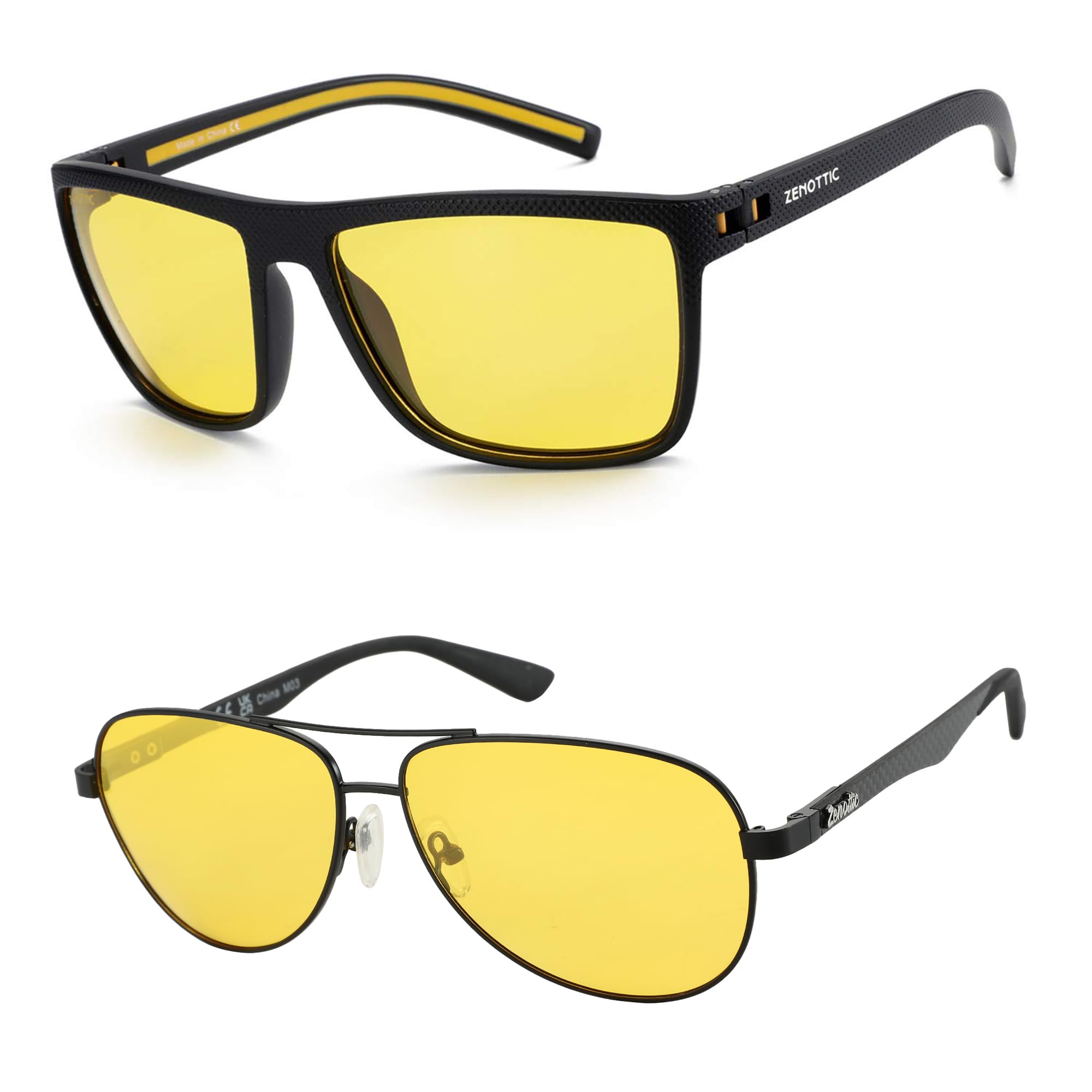 Amazon.com: ZENOTTIC Night Vision Glasses for Men Yellow Lens Night ...