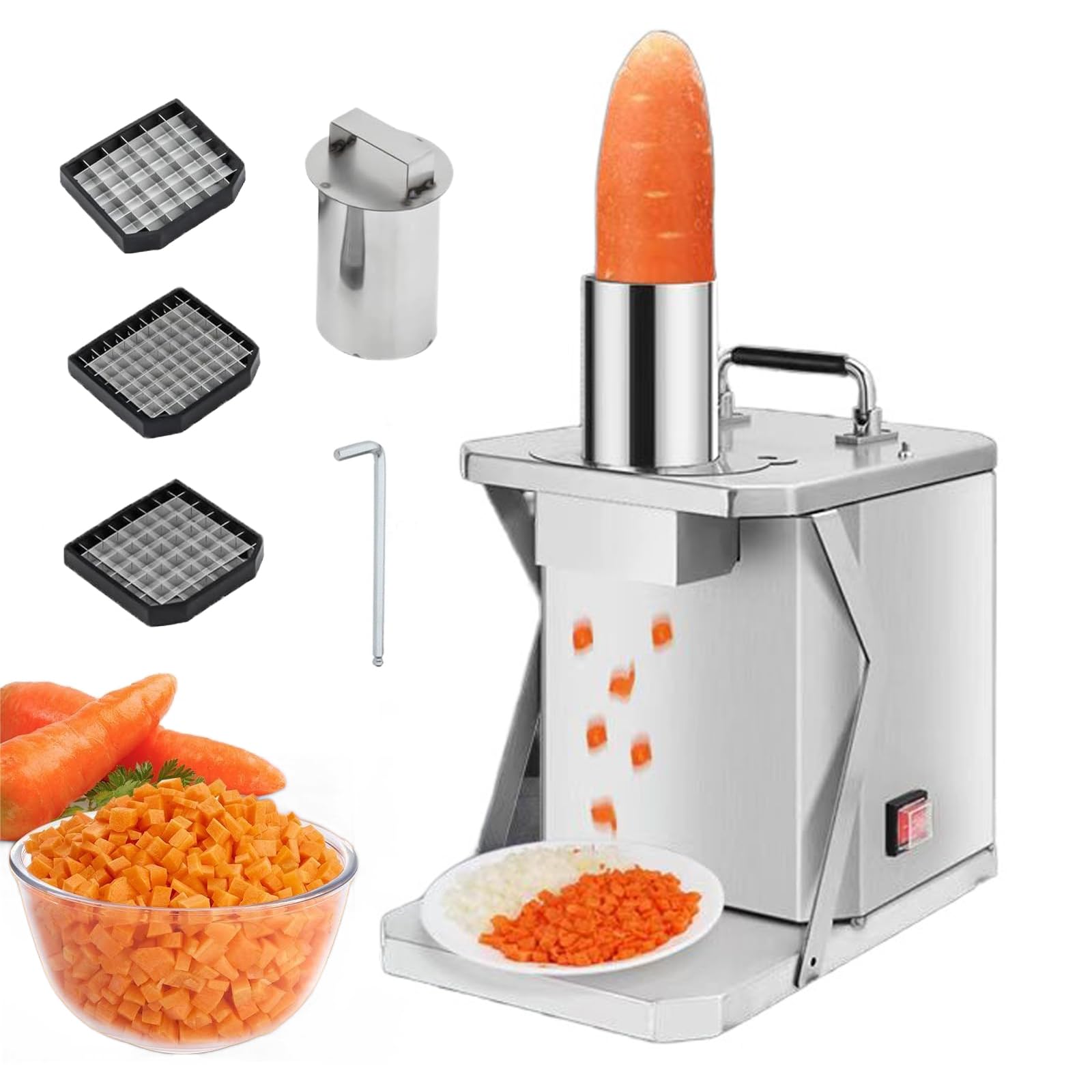Amazon.com: Commercial Vegetable Chopper, 3 in 1 Automatic Vegetable ...