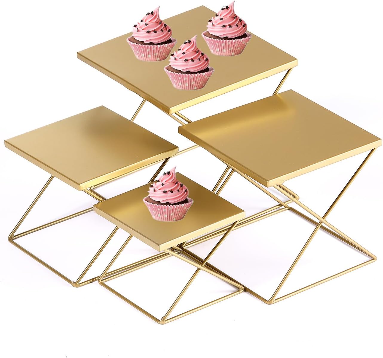 Amazon.com: Jolboldy Acrylic Food Display Risers, Gold Risers Boxes ...