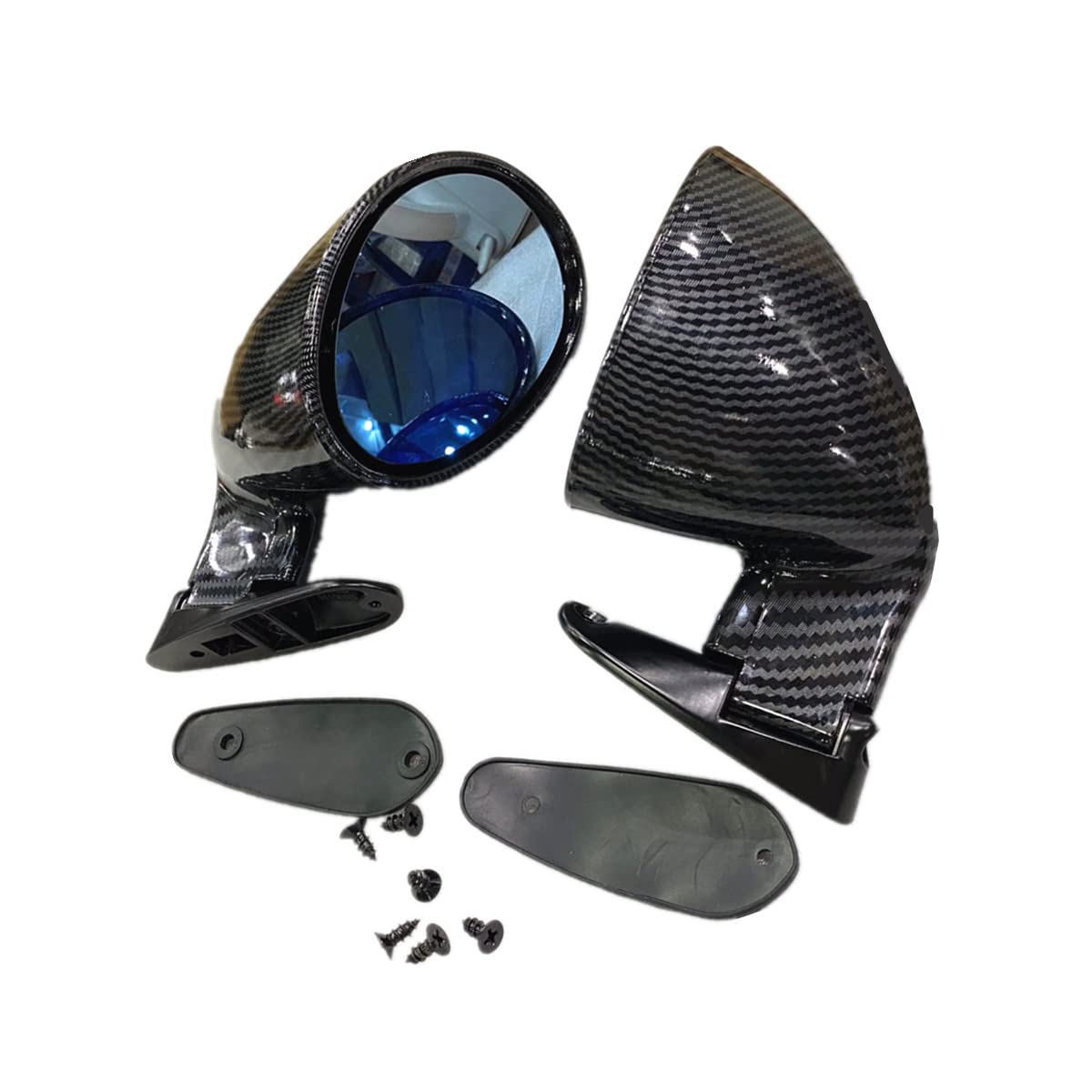 Amazon.com: 2x Carbon Fiber Look Rear View Side Mirrors For Hot Rod ...