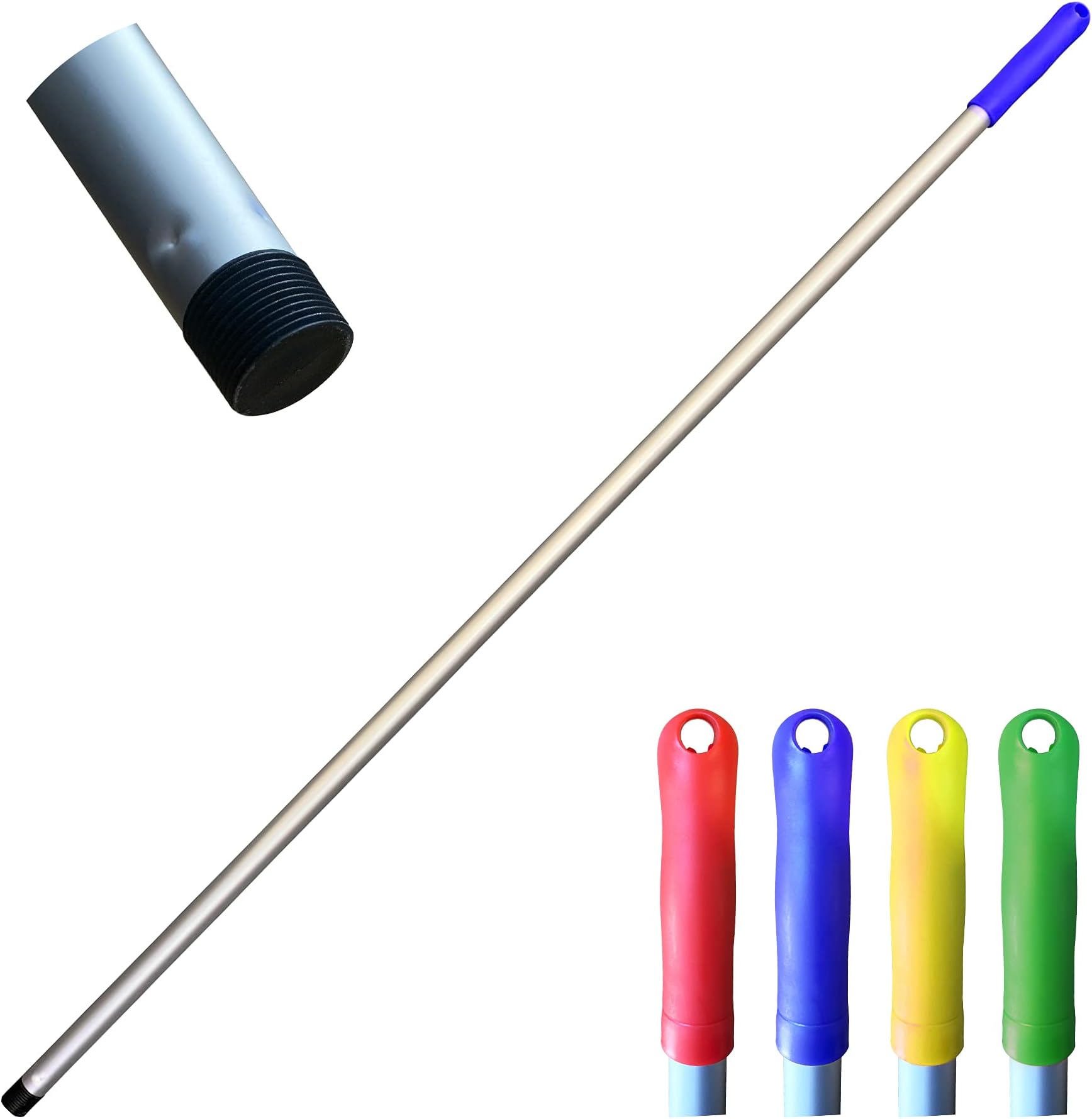 Colour Coded Mop and Broom Handle Replacement – 120cm Long Aluminium ...