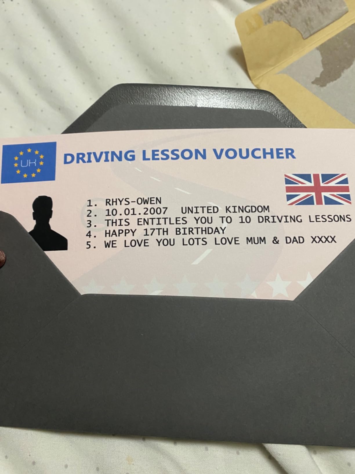 DRIVING LESSON VOUCHER - 17th birthday gift, Gift voucher : Amazon.co ...