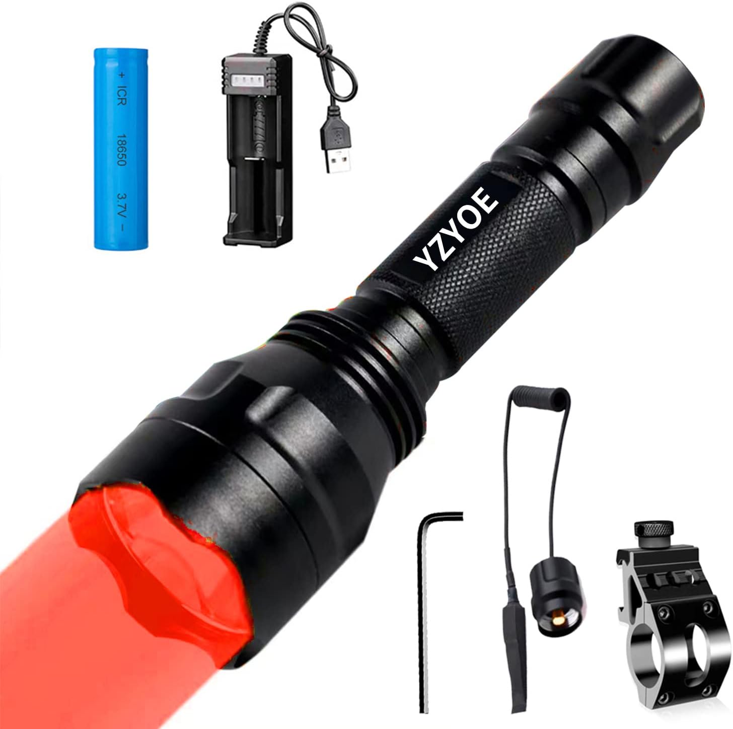 Amazon.com: WINDFIRE Red Light Tactical Flashlight 1200 Lumens LED ...