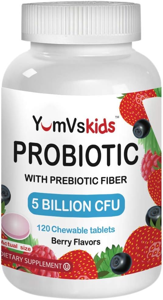 Amazon.com: Probiotic with Prebiotic Fiber Chewables for Kids by YumVs ...