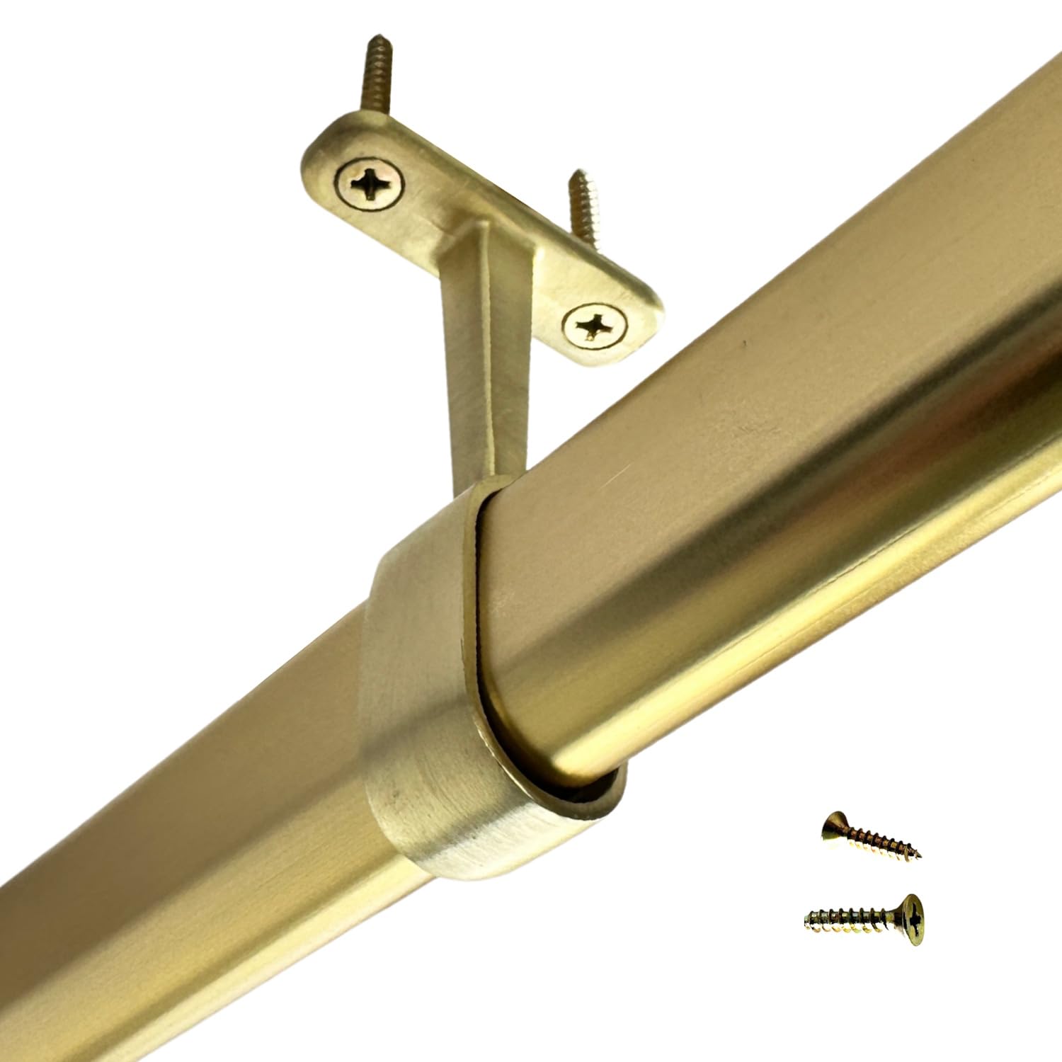 Snapklik.com : Oval Closet Rod Middle Support Satin Brass 4 Pack