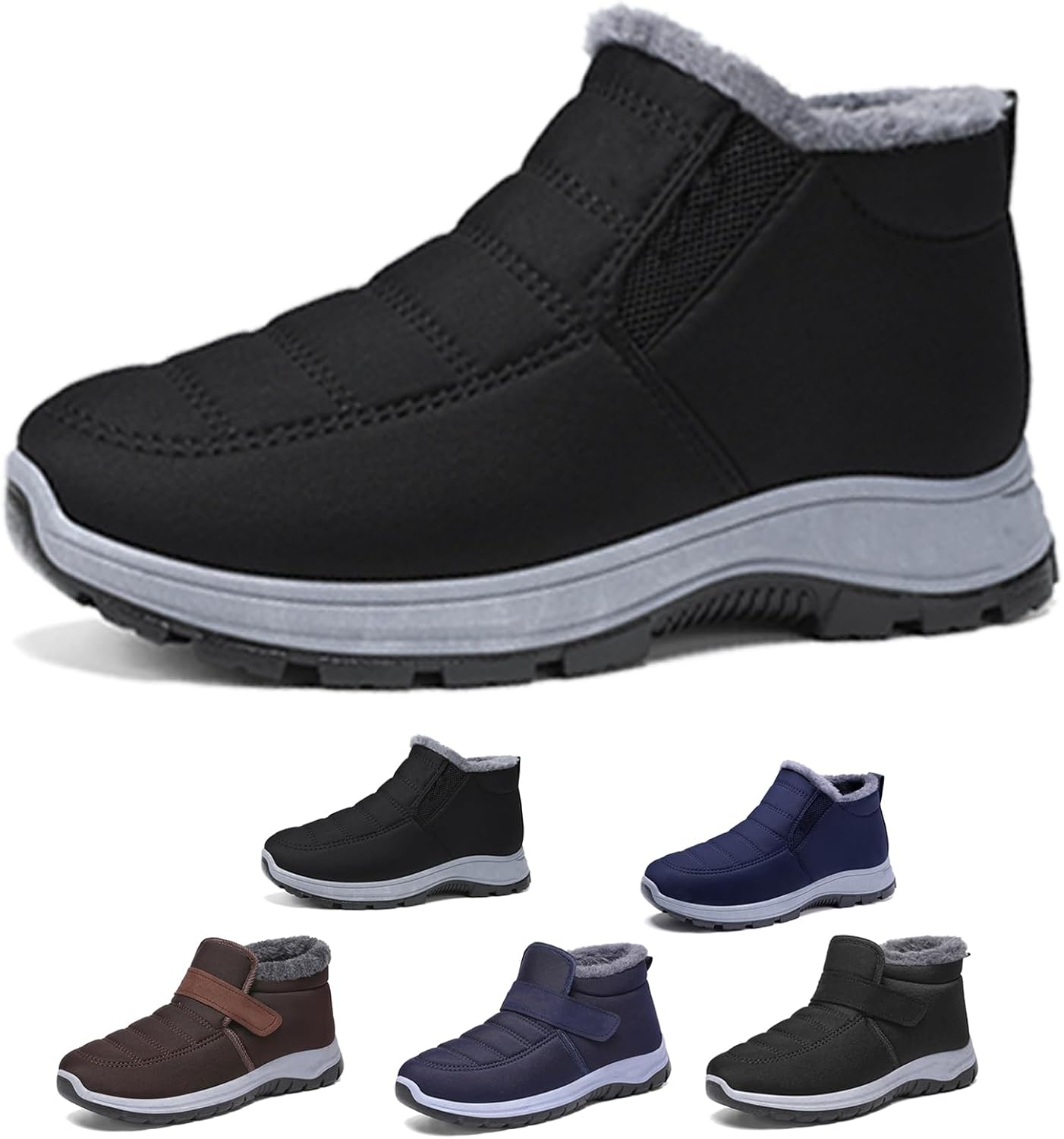 Winter Men's Casual One-Step Warm Boots, Winter Men's Plush Warm Soft ...