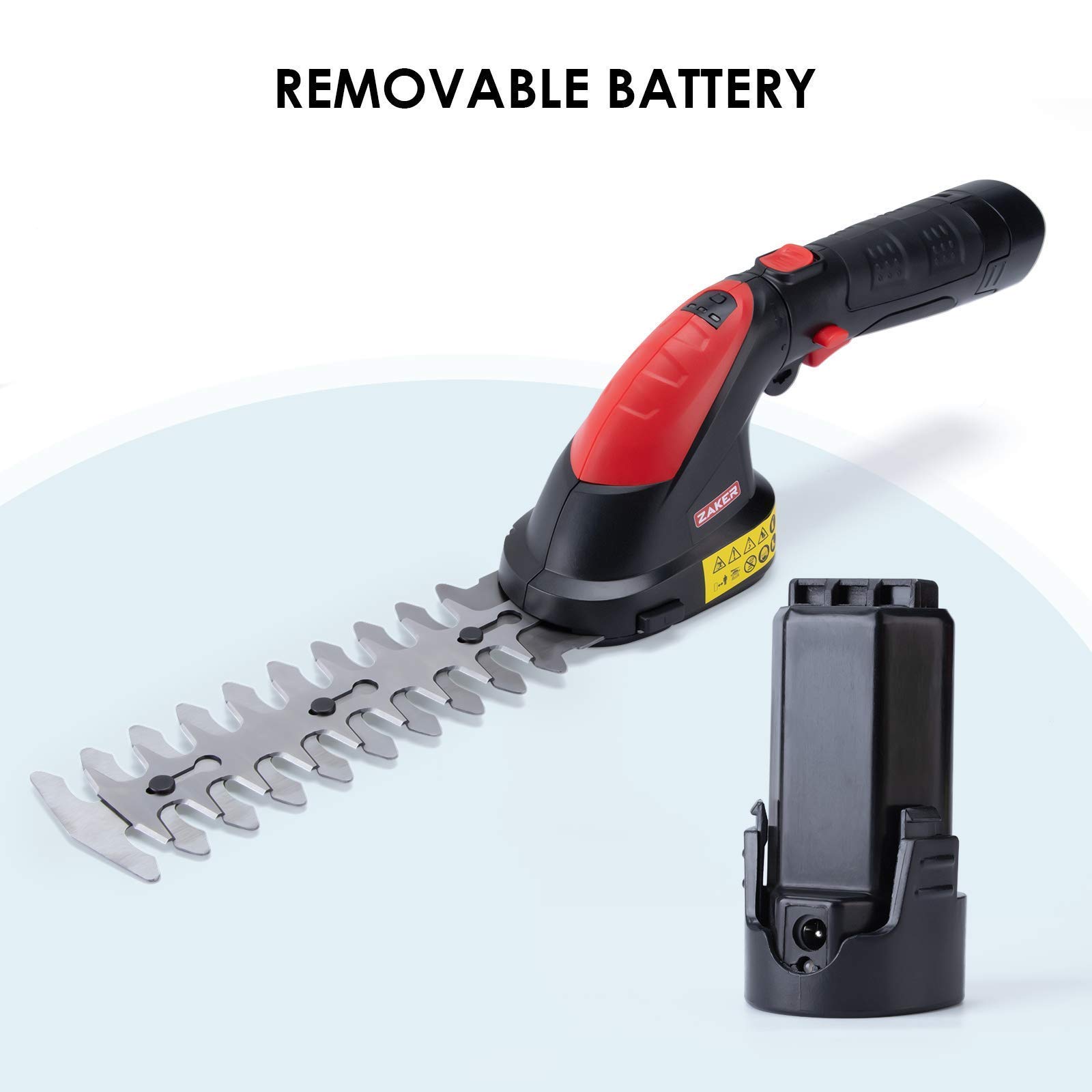 Magic Zaker Cordless Grass Shear & Hedge Trimmer - 7.2V Electric Shrub ...