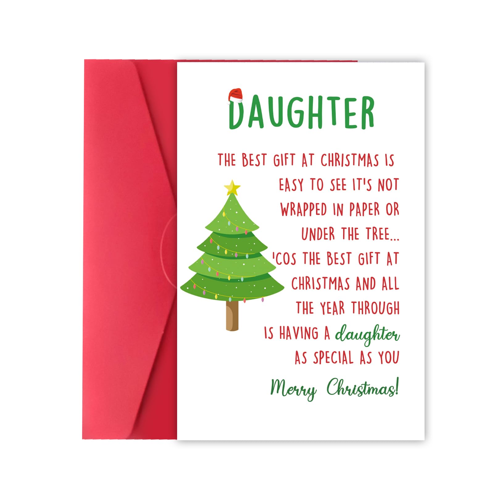 Amazon.com : XXDJLP Lovely Christmas Card for Daughter, Cute Christmas ...