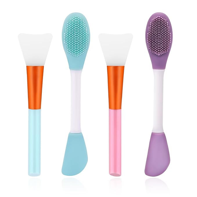 Amazon.com: Face Mask Applicator,4 Pcs Silicone Face Mask Brush ...