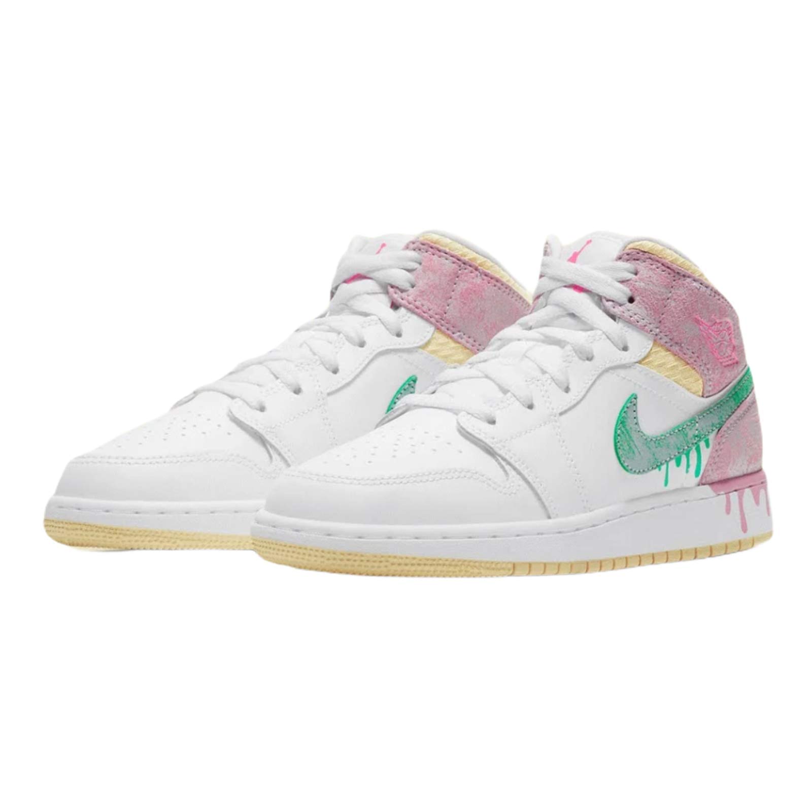 Air Jordan 1 Mid Paint Drip Grade School GS Youth Women stock finder ...