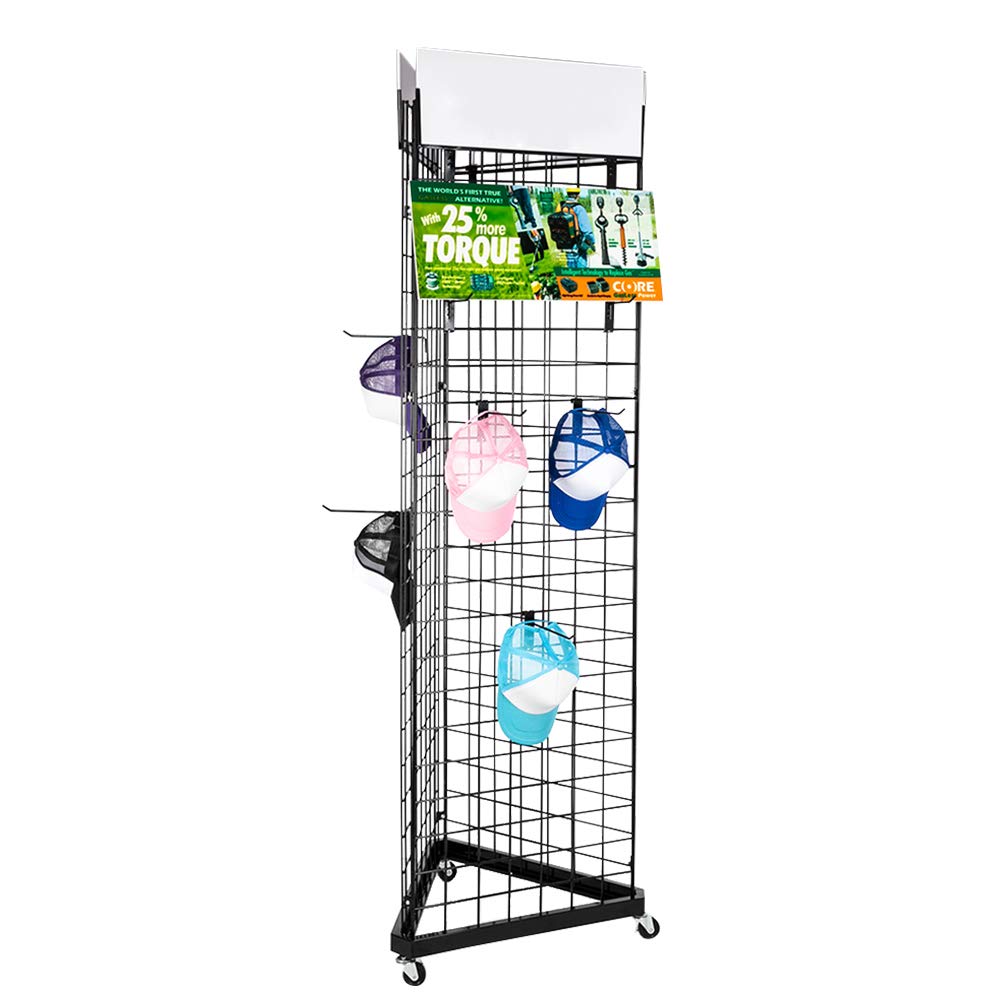 Buy Henf Triangle Wire Grid and Grid Wall Tower with Base and Casters ...