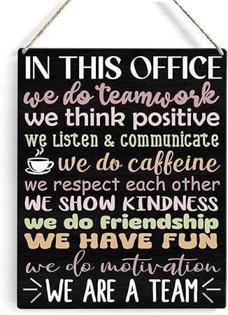 Amazon.com: Office Quote Sayings Signs Wall Decor Rustic in This Office ...