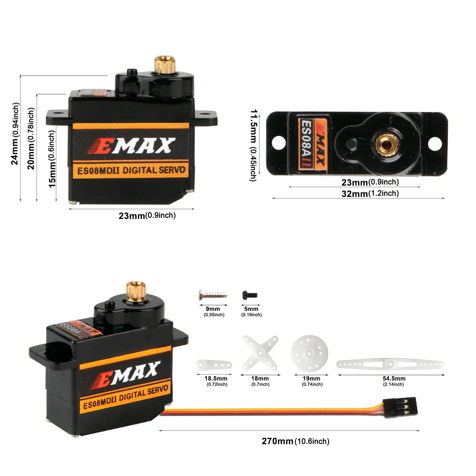 Snapklik.com : ES08MD II Digital Servo 12g SCX24 High Speed Servo Micro ...