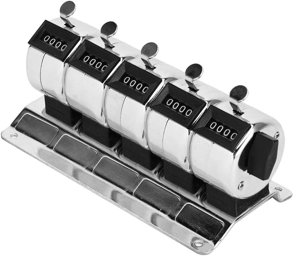 Amazon.com: Agatige Mechanical Counter, 4‑Digit 5-Unit Metal Tally ...