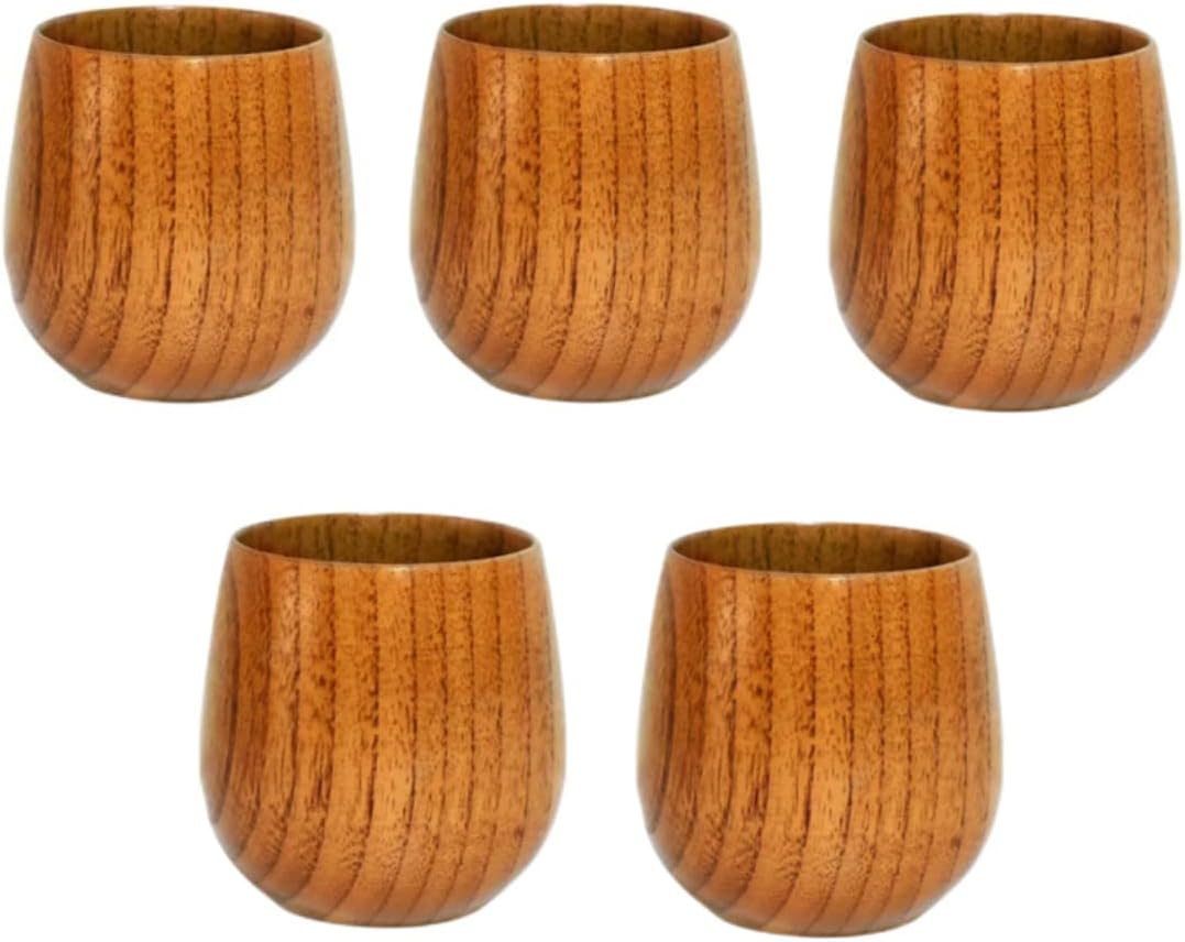 Amazon | Ohget 木製 フリーカップ コップ 湯呑み ナチュラル シンプルな木製カップ 丸太保温ティーカップ ミルクカップ 耐熱 コップ 再利用 環境にやさしい パーティー 家庭用 ...